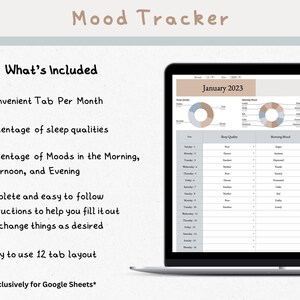 Mood Template for Google Sheets, Mood Tracker Spreadsheet, Minimalist ...