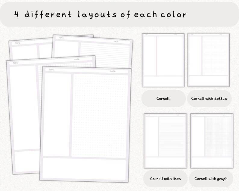 Digital Note Template Cornell Notes Student Note Taking - Etsy
