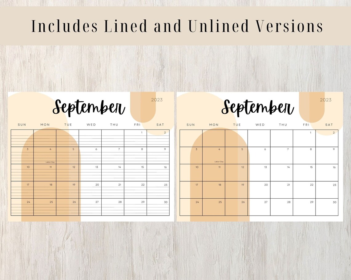 Printable 2023 Calendar With Holidays PDF, Boho Monthly Calendar, Desk ...