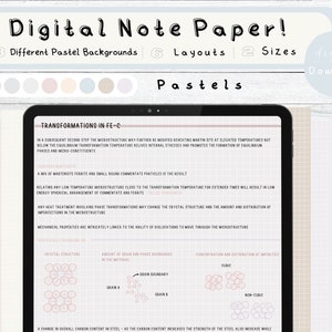 Digital Note Template, Pastel Cornell Notes, Student Note Taking, iPad ...