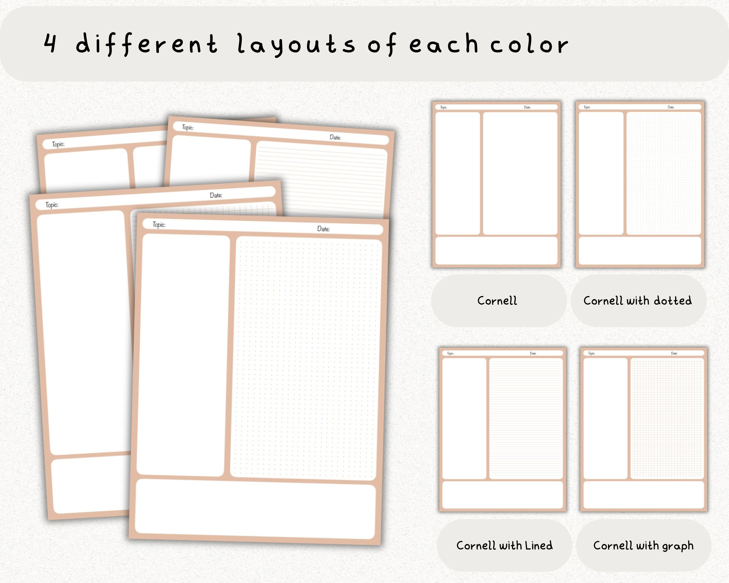 Digital Note Template Cornell Notes Student Note Taking - Etsy