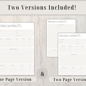 Meeting Notes Template Printable, Meeting Minutes, Meeting Agenda ...
