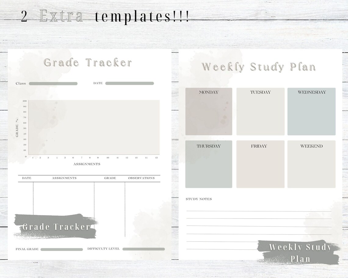 Weekly Study Journal Bundle, Study Planner Printable Template, Good ...