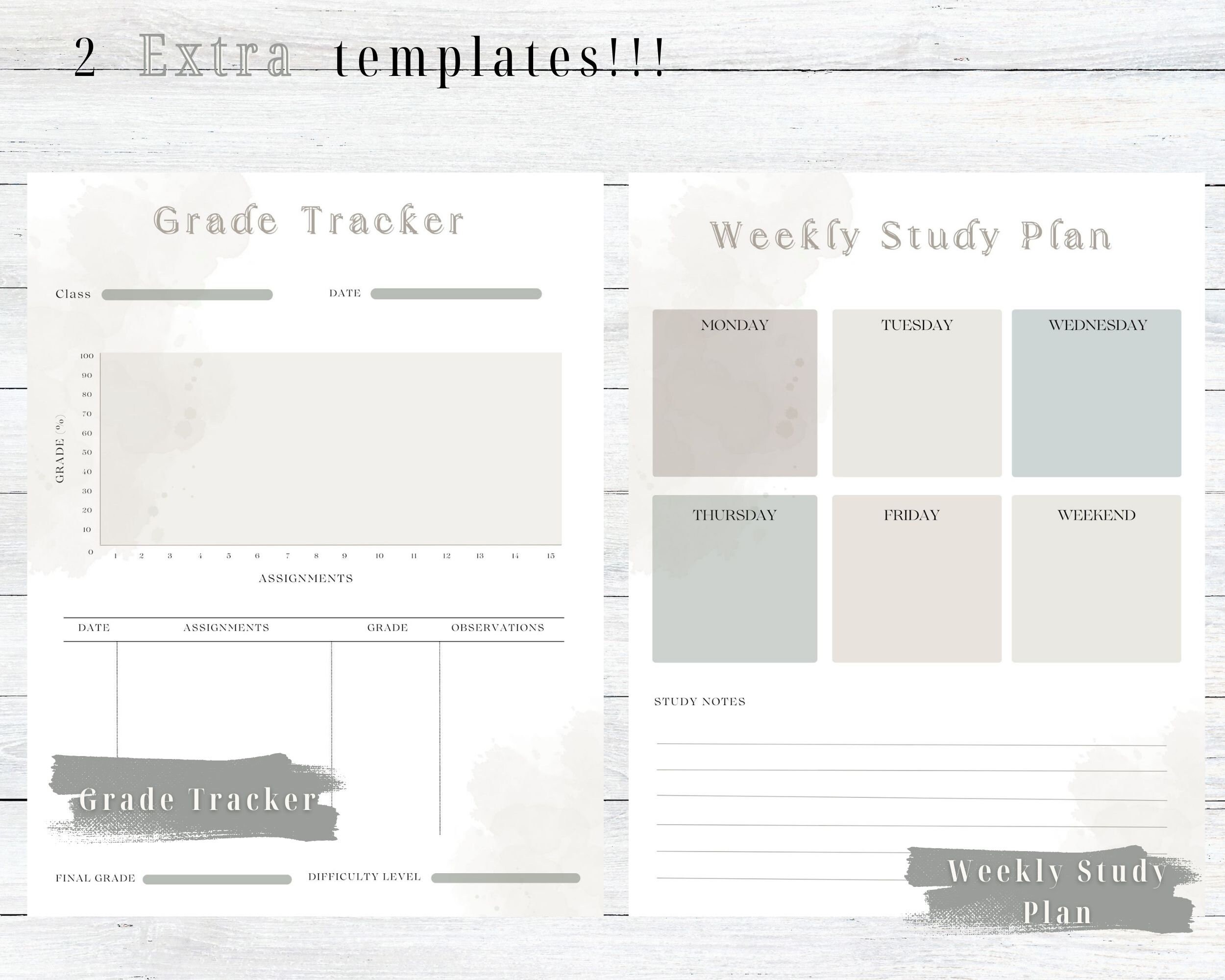 Weekly Study Journal Bundle, Study Planner Printable Template, Good ...
