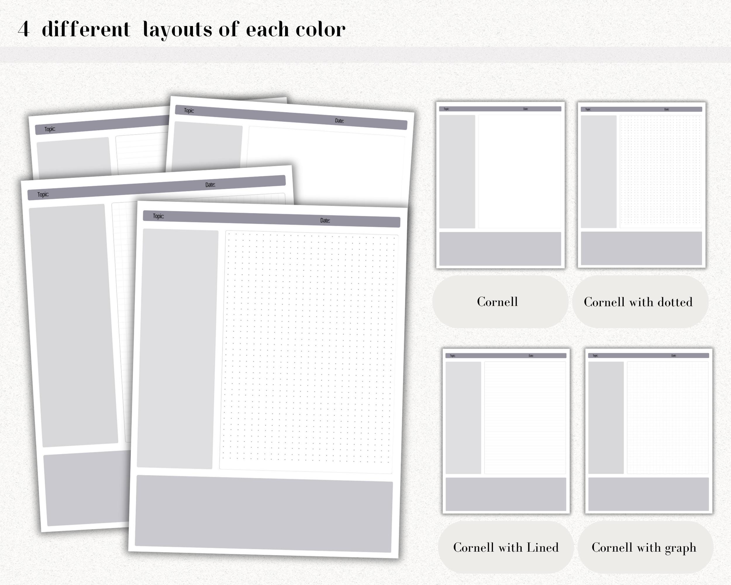 Digital Cornell Note Template Bundle for iPad Note Taking Study ...