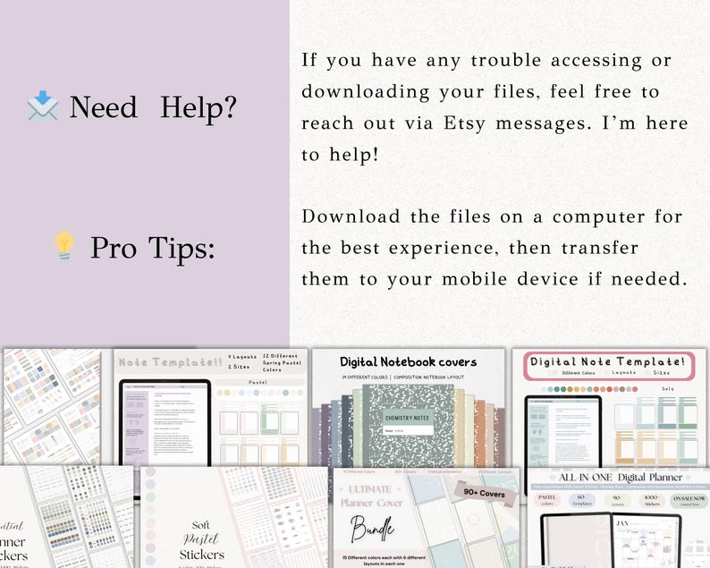 Best Seller Digital Note Templates Planner Bundle Stickers Covers for ...