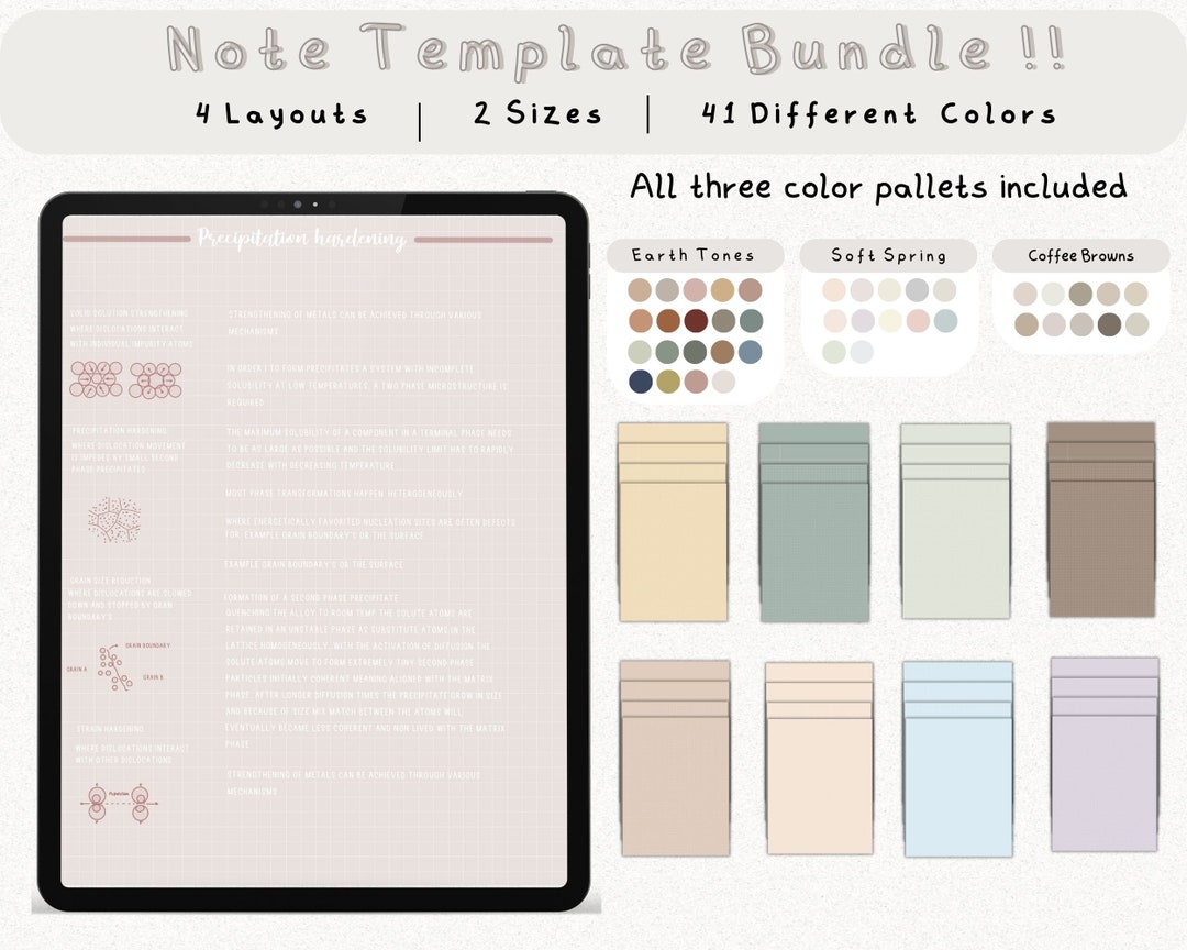 Digital Note Template Bundle, Cornell Notes, Student Note Taking,ipad ...