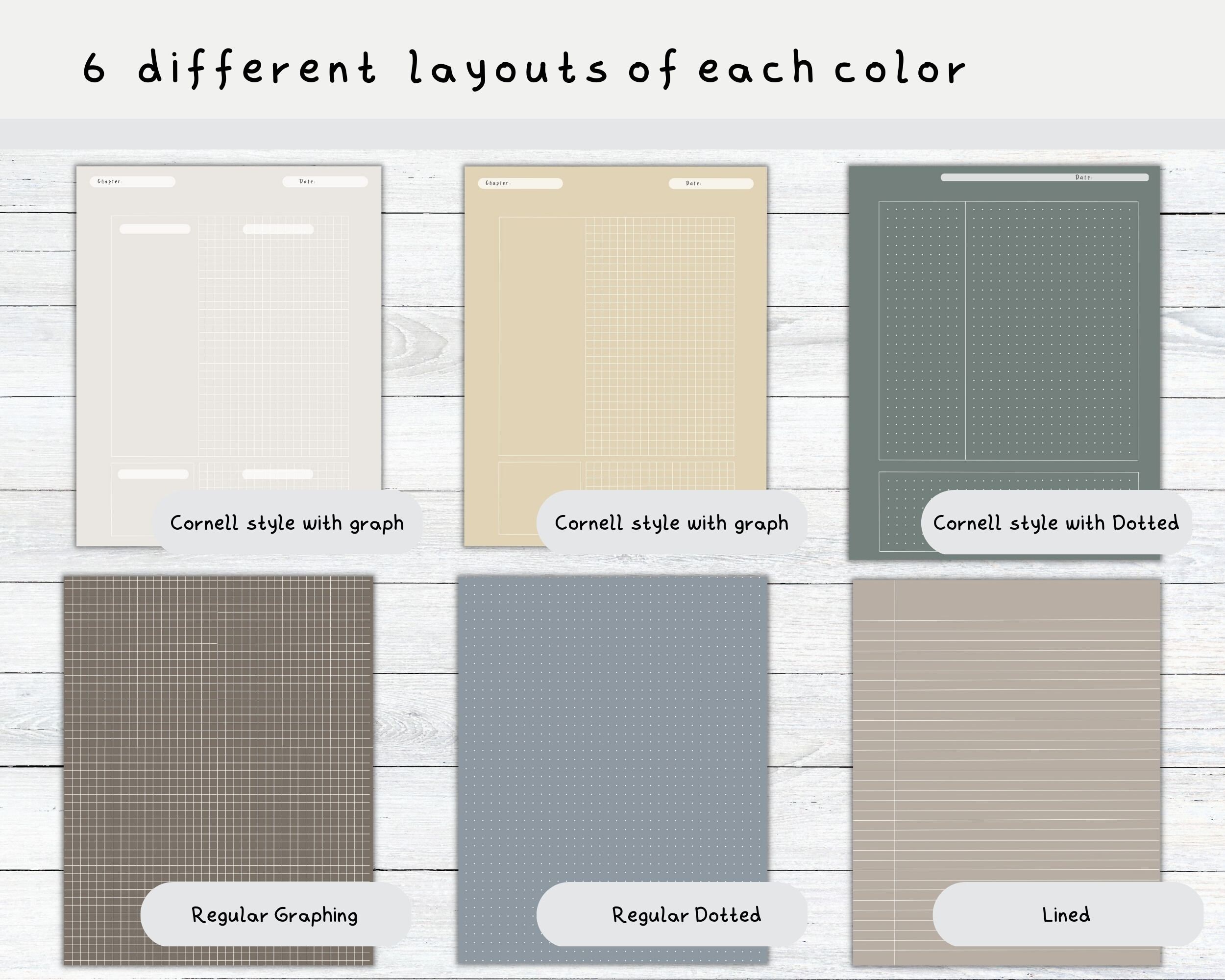 Digital Note Template, Neutral Cornell Notes, Student Note Taking, iPad ...