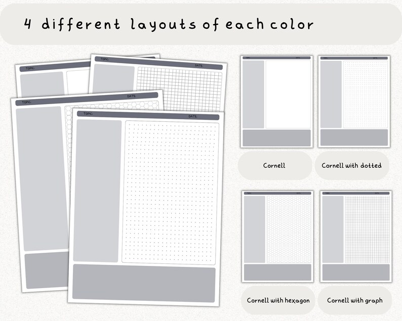 Digital Note Template Cornell Notes Student Note Taking - Etsy