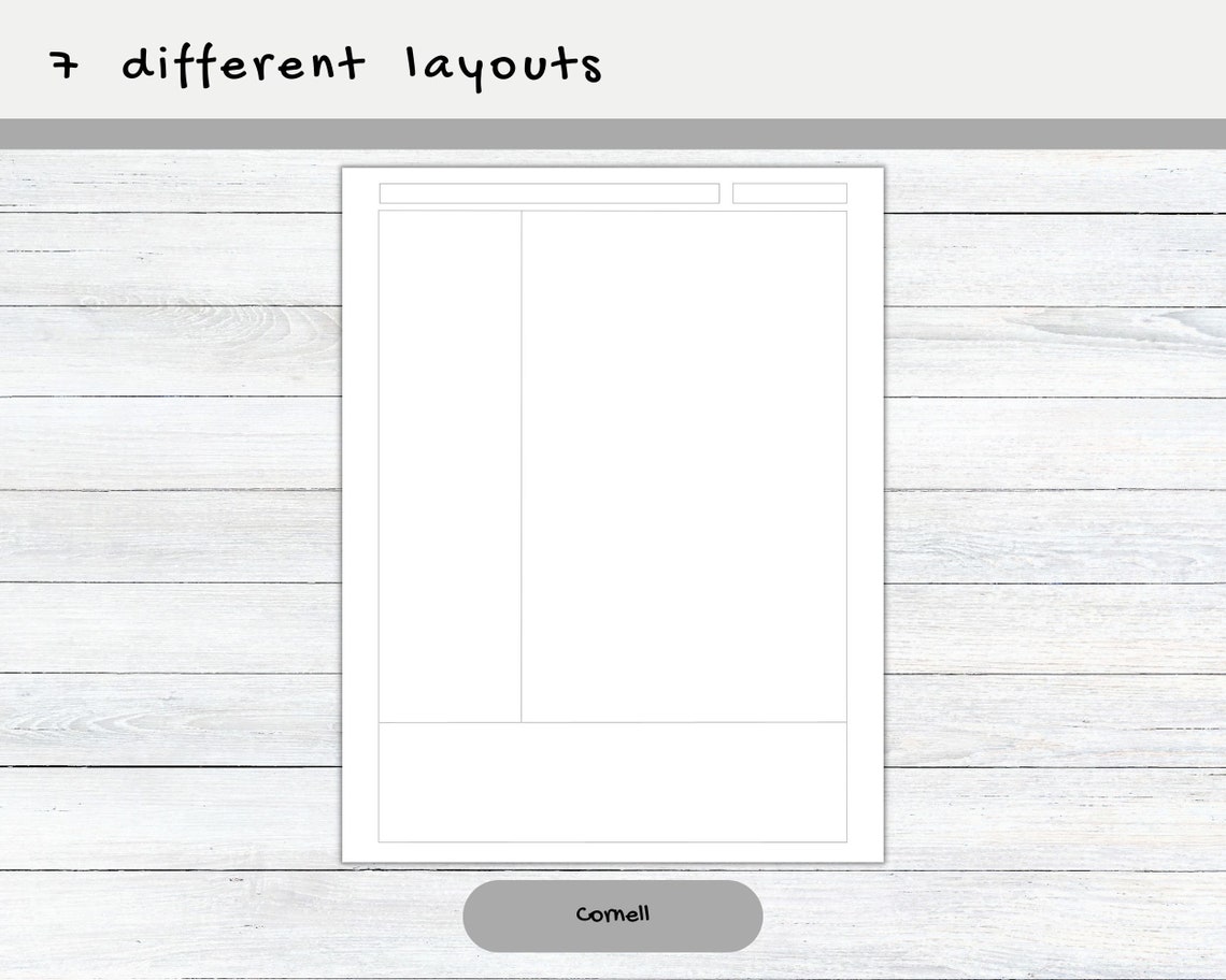 Digital Note Template, Neutral Cornell Notes, Student Note Taking, iPad ...
