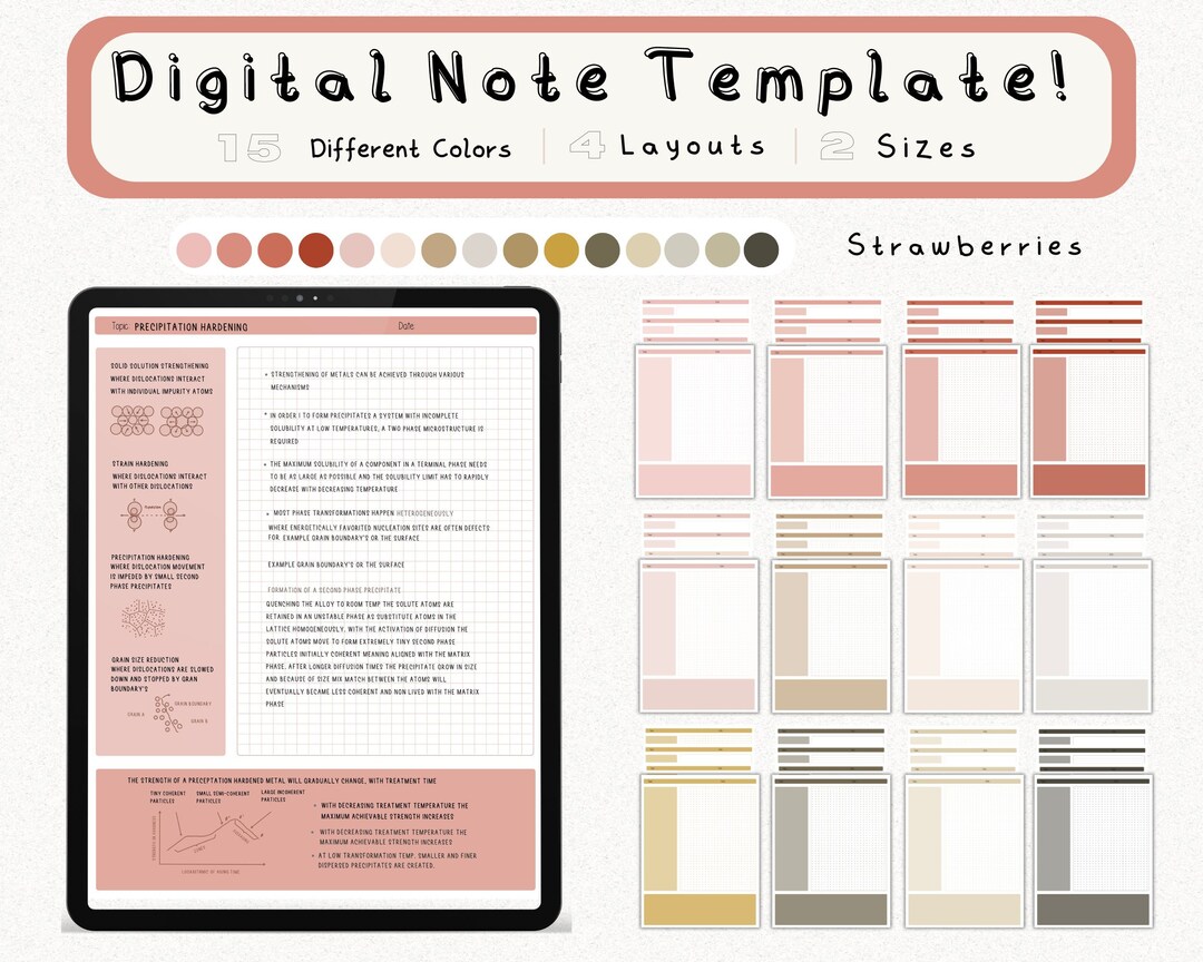 Digital Cornell Note Template Bundle for iPad Note Taking Study ...
