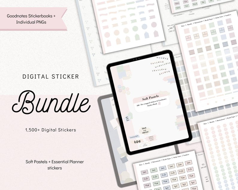 1500+ Digital Planner Stickers Bundle: Goodnotes, Notability (PNG) - Etsy