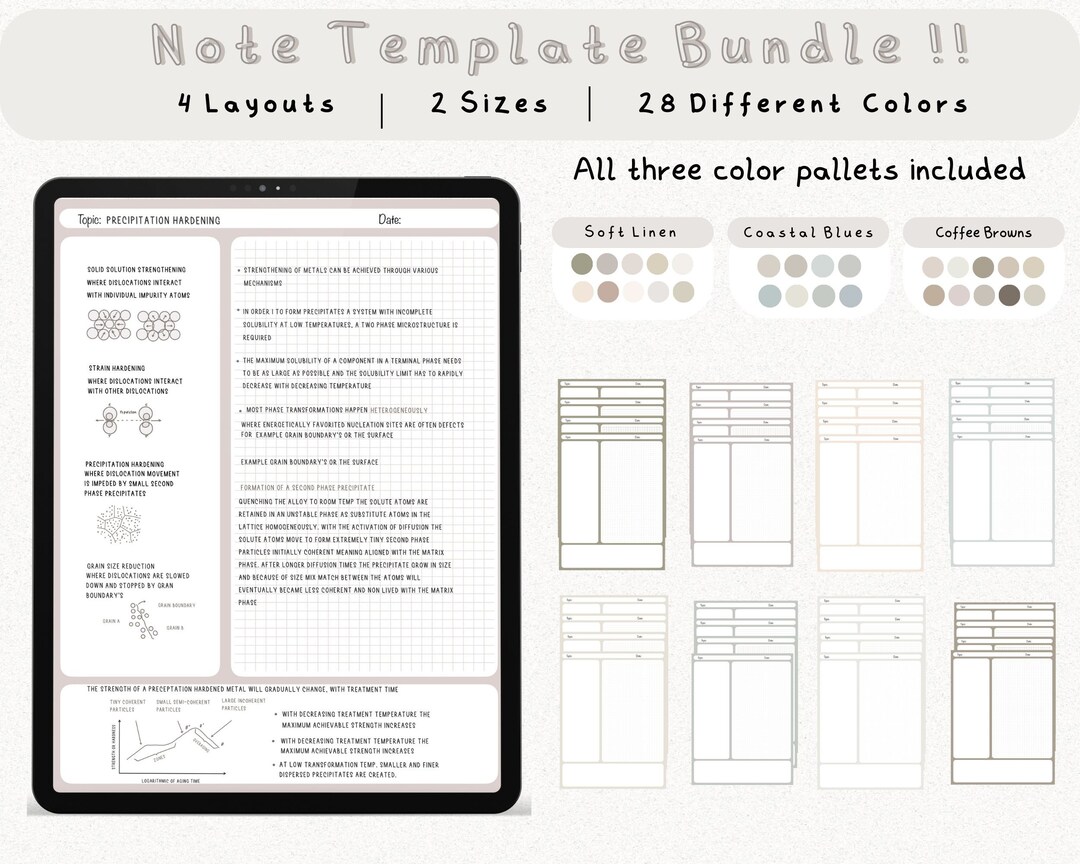 Digital Note Template Bundle, Cornell Notes, Student Note Taking,ipad ...