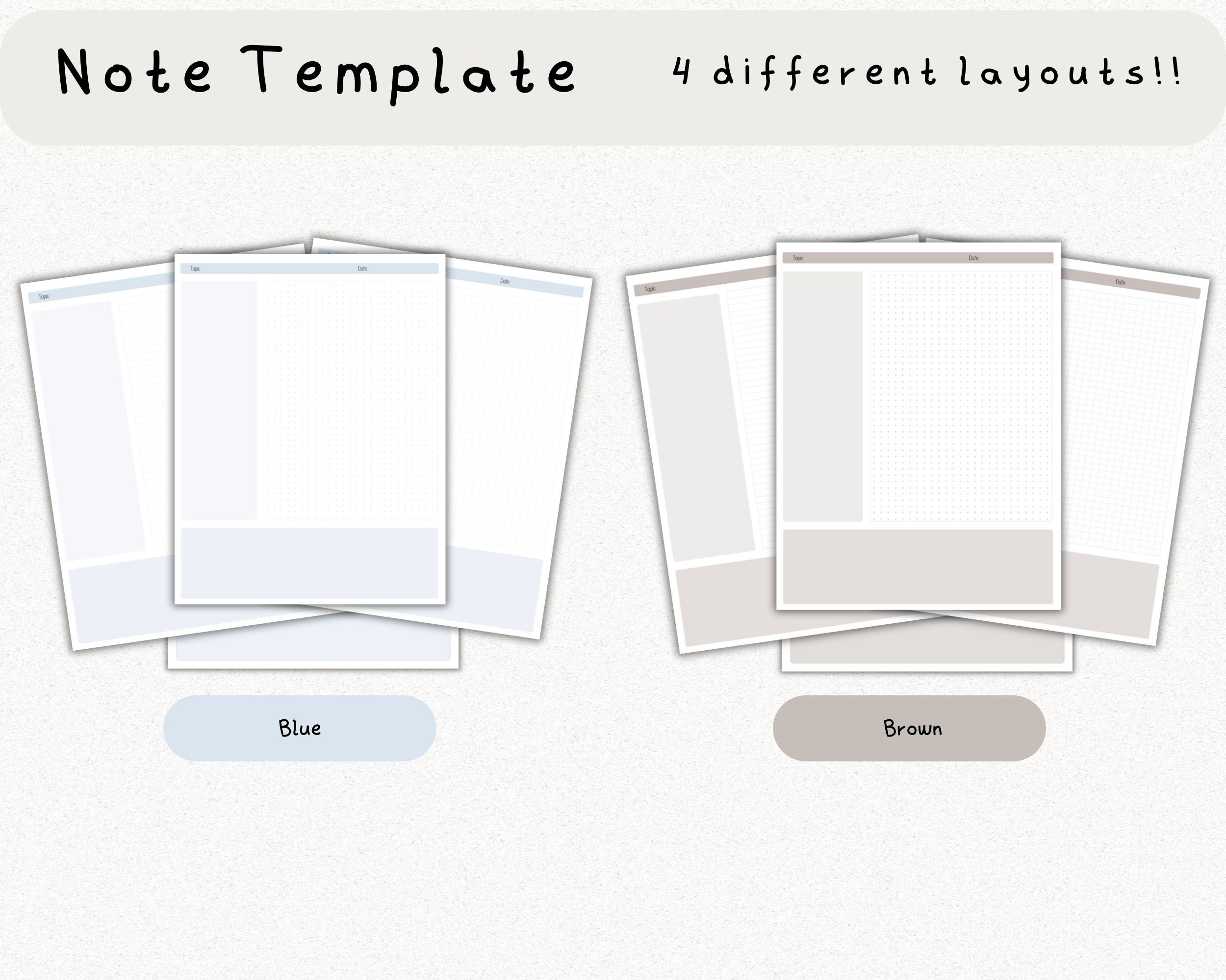 Digital Note Template Cornell Notes Student Note Taking - Etsy