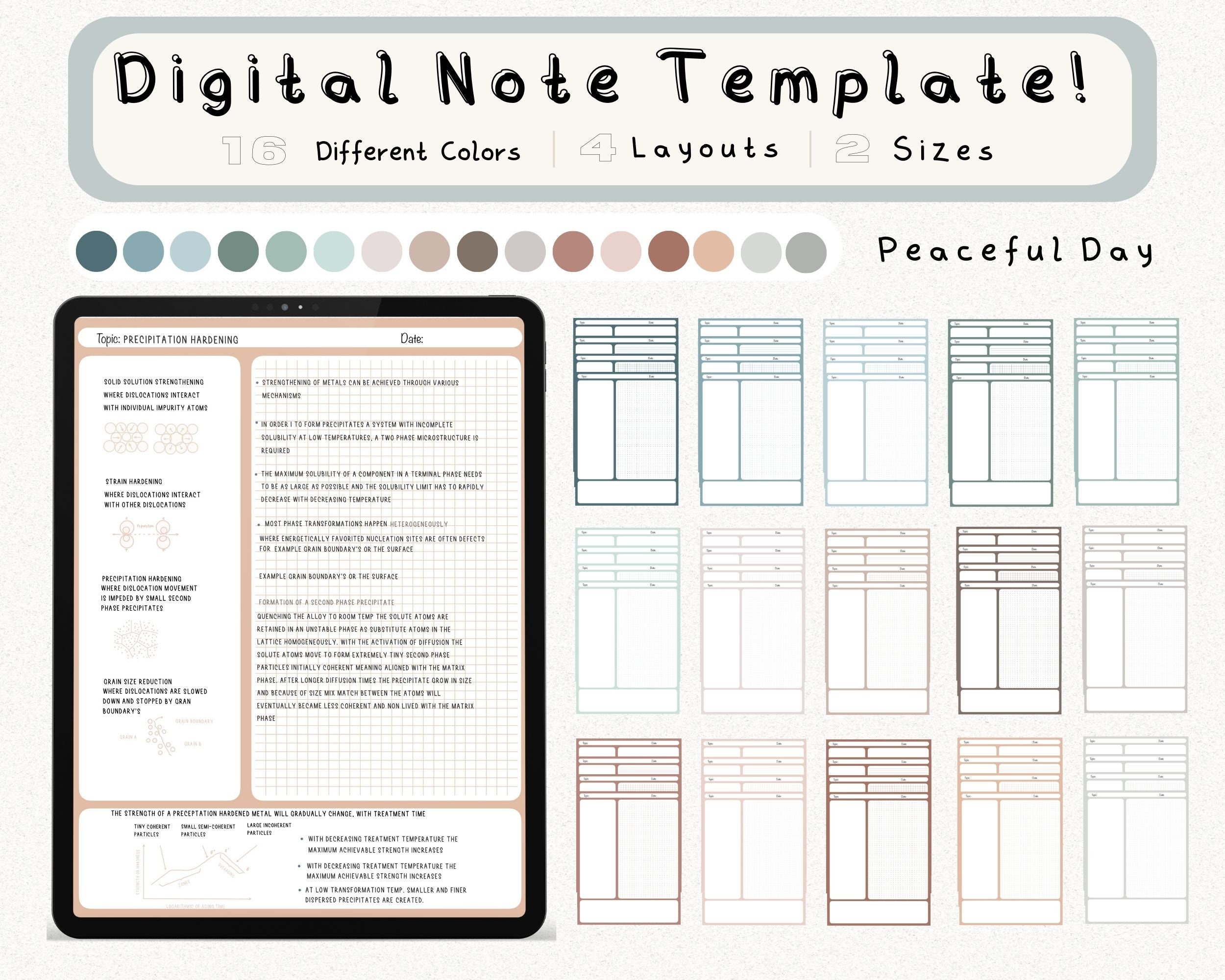 Digital Note Template Cornell Notes Student Note Taking - Etsy