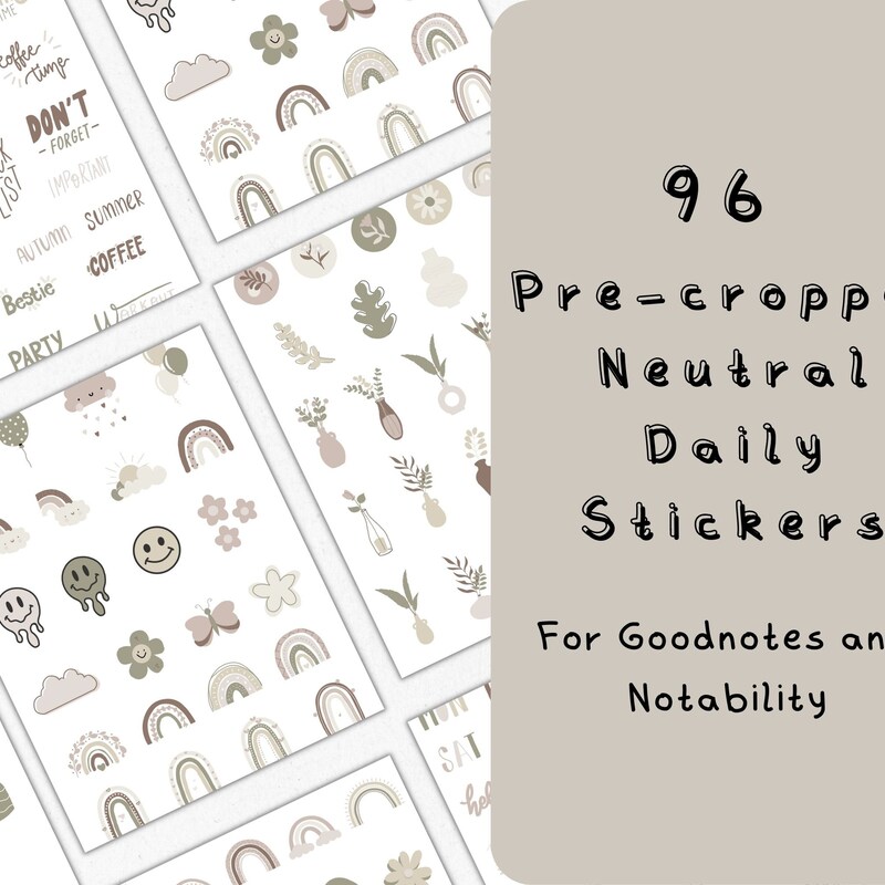 Neutral Stickers - Etsy