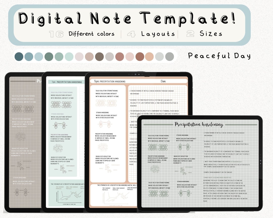 Digital Note Template, Cornell Notes, Student Note Taking, iPad ...