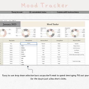 Google Sheets Mood Template, Mood Tracker Spreadsheet, Minimalist ...