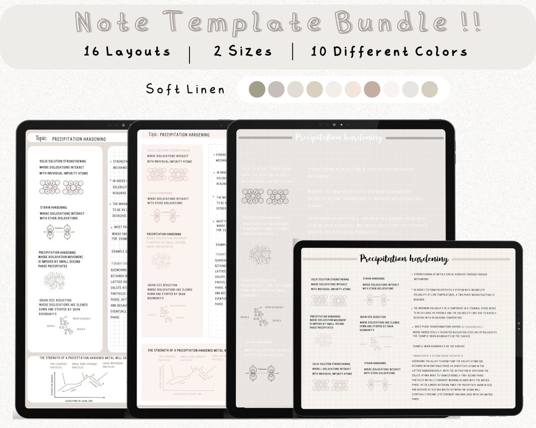 Digital Cornell Note Template Bundle for iPad Note Taking Study ...