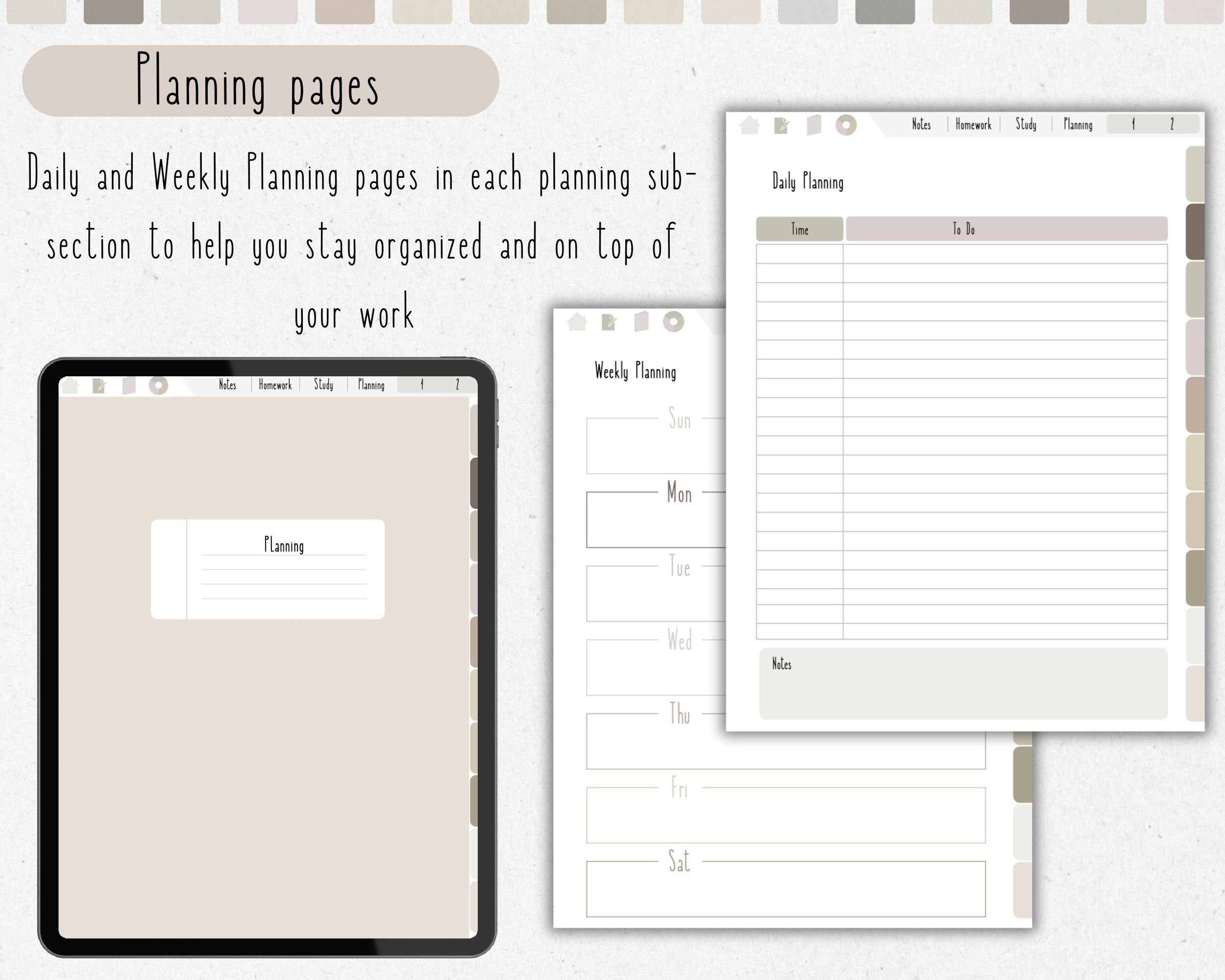 Hyperlinked Digital Note Template, Cornell Notes, Student Note Taking ...