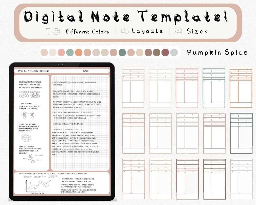Digital Cornell Note Template Bundle for iPad Note Taking Study ...
