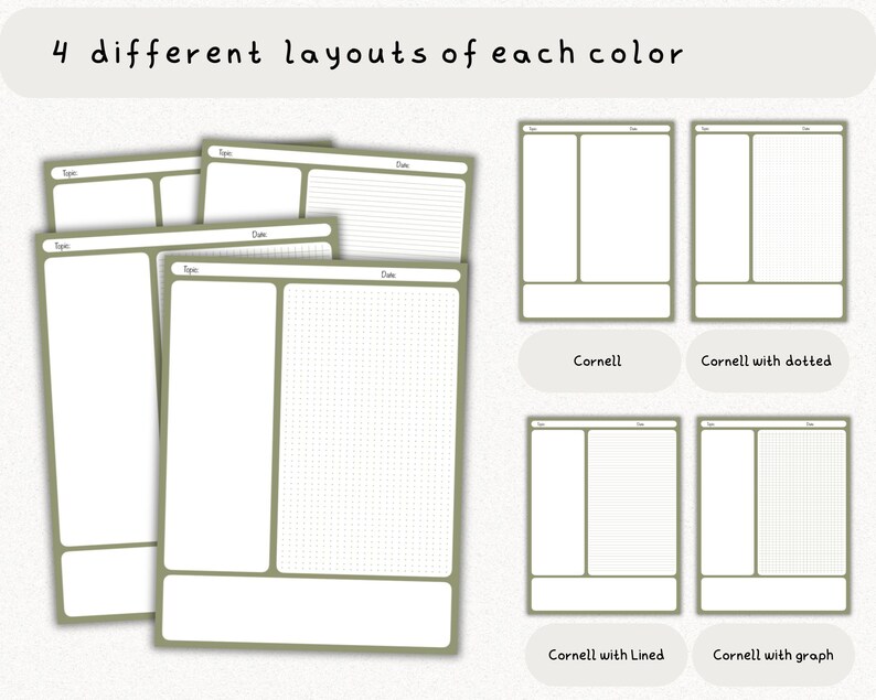 Digital Note Template, Cornell Notes, Student Note Taking, iPad ...