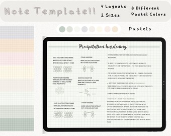 Digital Note Template Cornell Notes Student Note Taking - Etsy