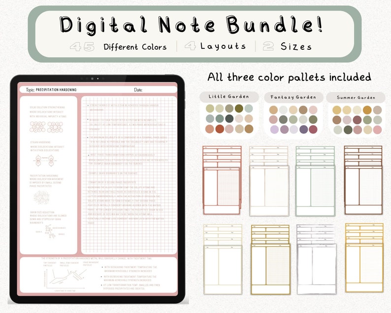 Digital Note Template, Cornell Notes, Student Note Taking, iPad ...