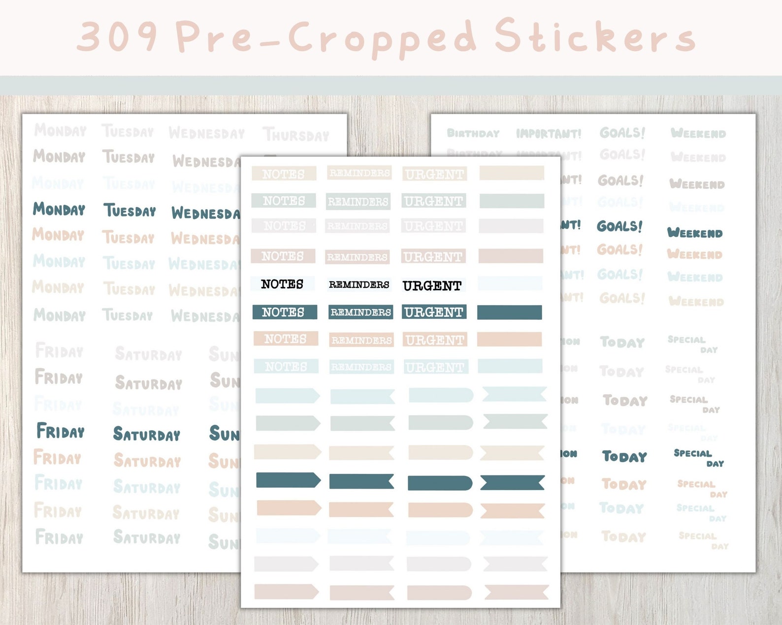 Pastel Goodnotes Digital Stickers for Everyday Use, Aesthetic Stickers ...