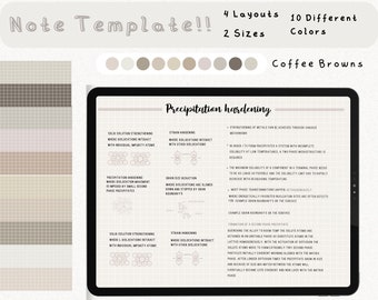 Digital Note Template, Neutral Cornell Notes, Student Note Taking, iPad ...