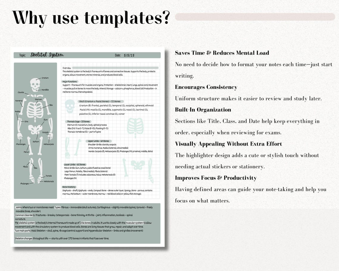 Digital Cornell Note Template Bundle for iPad Note Taking Study ...