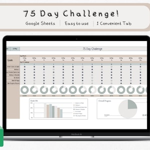 75 Day Challenge Tracker for Google Sheets,google Sheets Compatible,75 ...