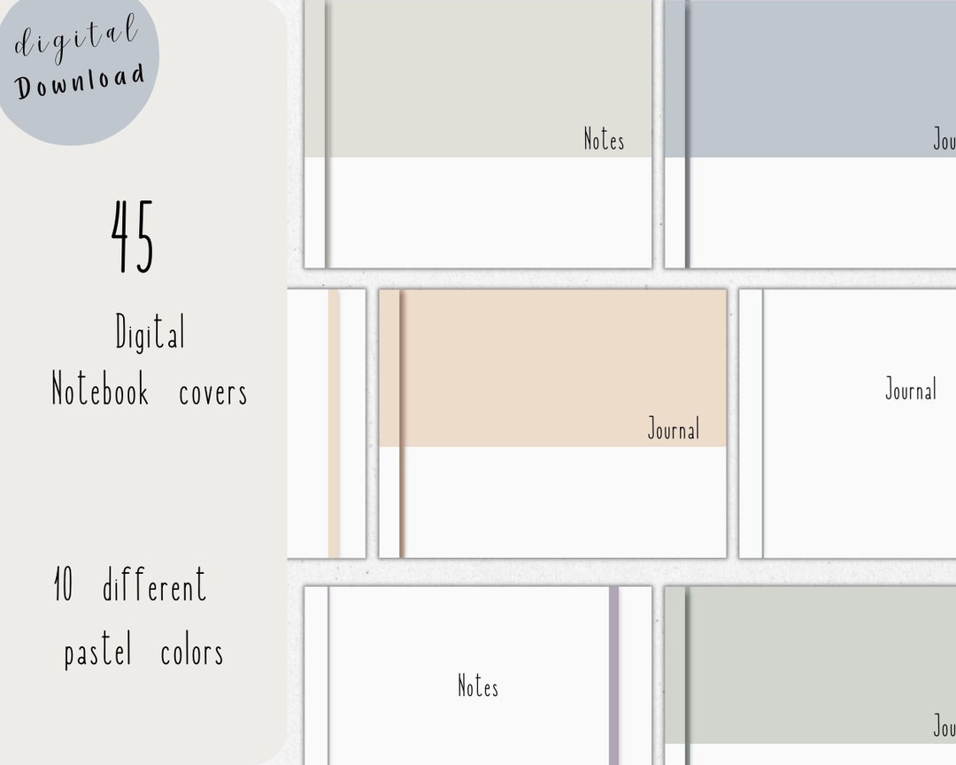 Digital Notebook Covers for Goodnotes and Notability, Minimalistic ...