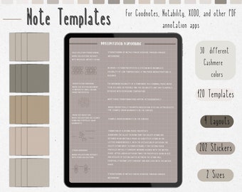 Digital Notebook, iPad Notetaking, Notepaper Template Goodnotes ...