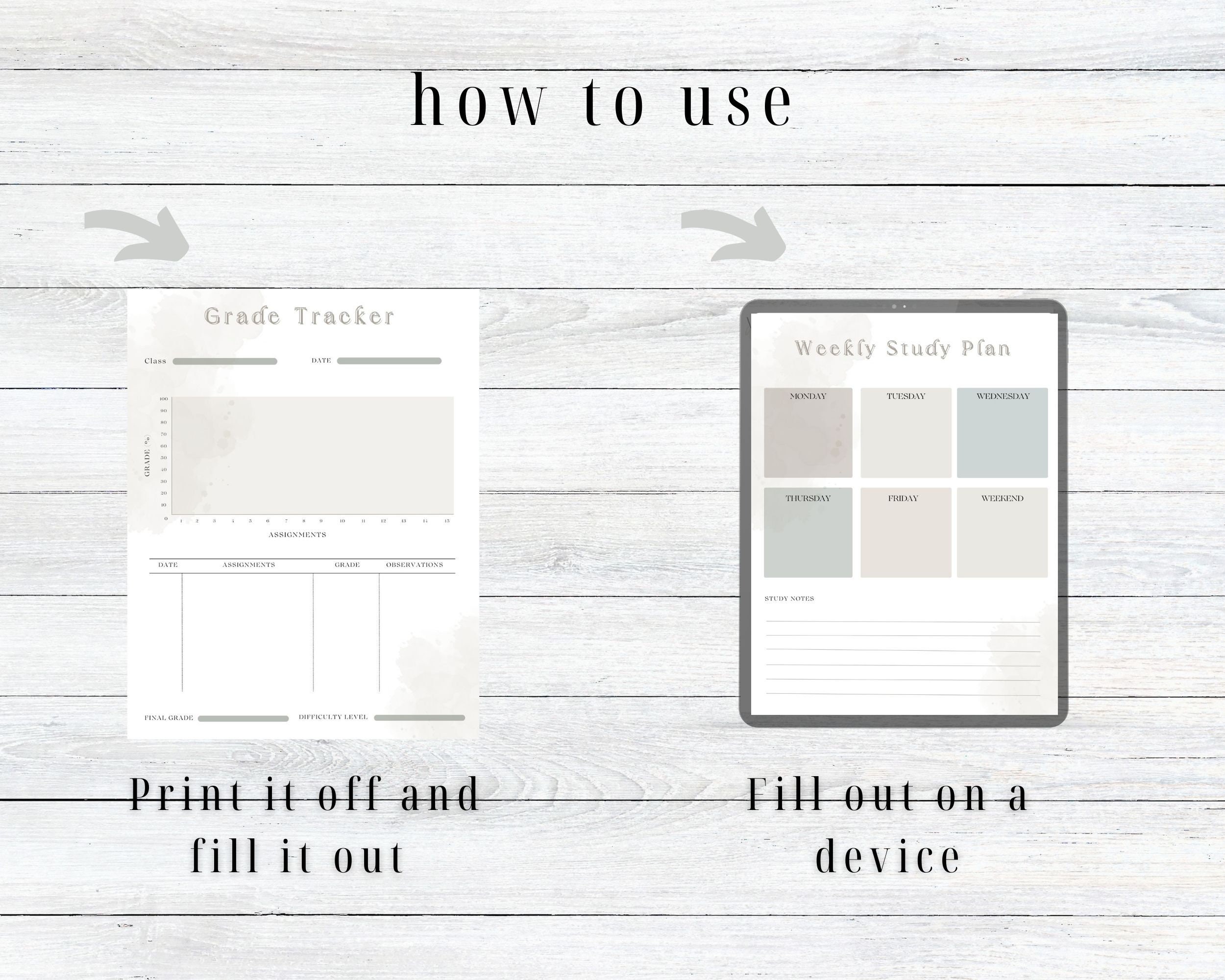 Weekly Study Journal Bundle, Study Planner Printable Template, Good ...