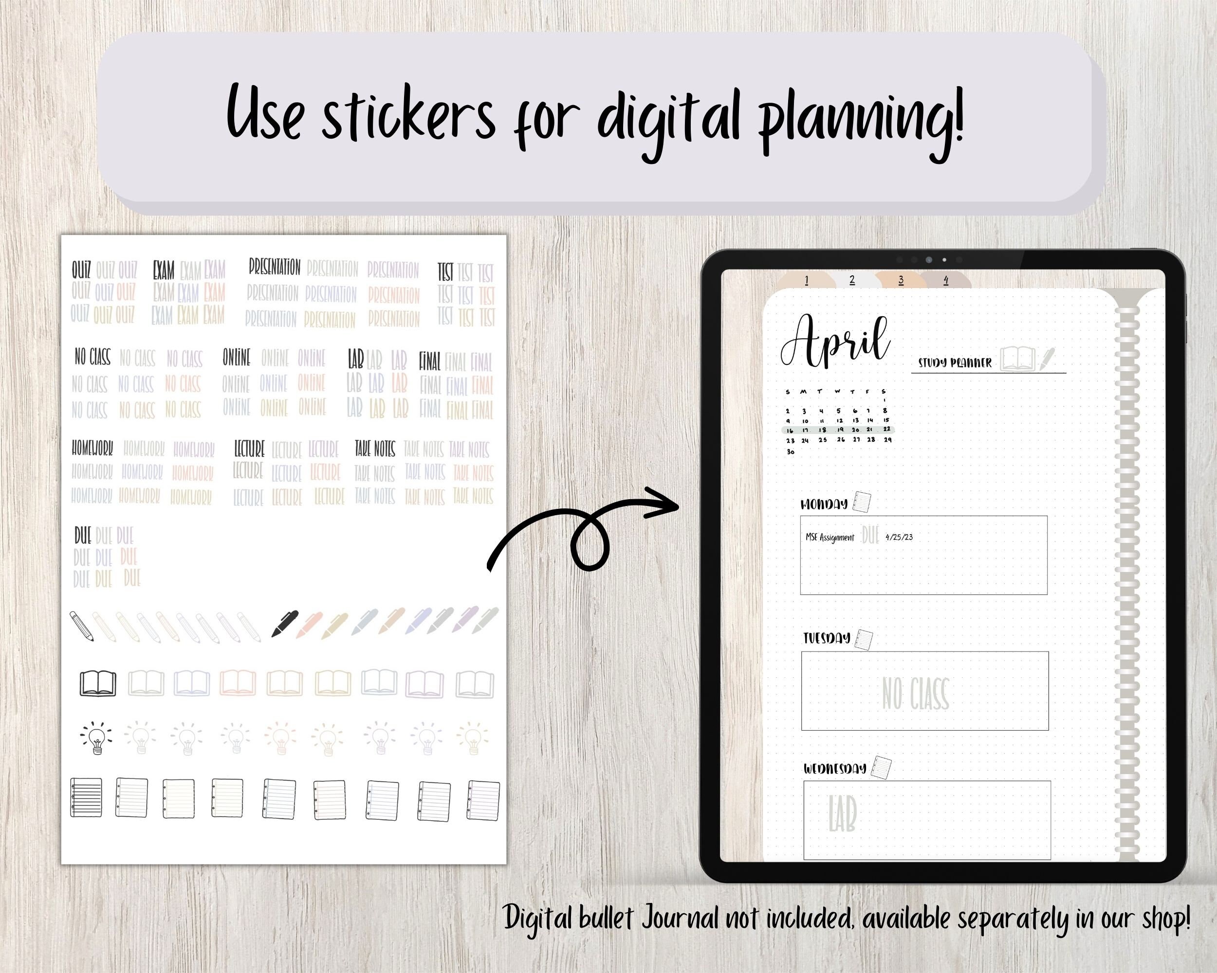 Student Stickers for Goodnotes| School Digital Stickers| Study ...