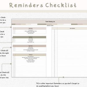 EDITABLE Travel Packing List Template in Google Sheets /excel ...
