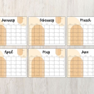 Printable 2023 Calendar With Holidays PDF, Boho Monthly Calendar, Desk ...