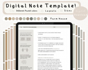 Digital Note Template Cornell Notes Student Note Taking - Etsy
