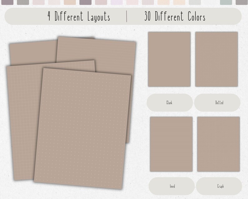 Digital Cornell Notes Template Bundle: 4 Layouts, 30 Colors (PDF) - Etsy