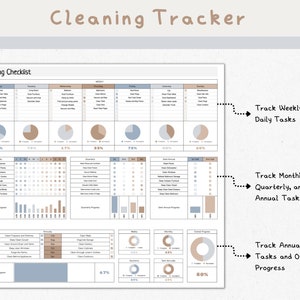Cleaning Tracker Spreadsheet Template for Google Sheets, Cleaning ...