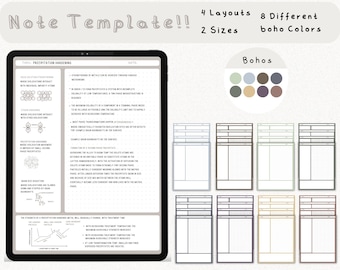 Digital Note Template, Pastel Cornell Notes, Student Note Taking, iPad ...