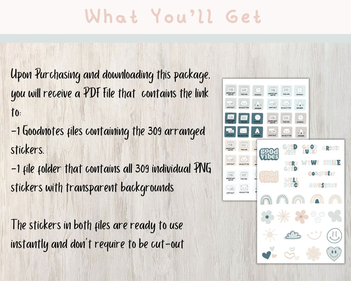 Pastel Goodnotes Digital Stickers for Everyday Use, Aesthetic Stickers ...