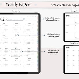 2025 Digital Planner iPad Hyperlinked Vertical Layout Goodnotes ...