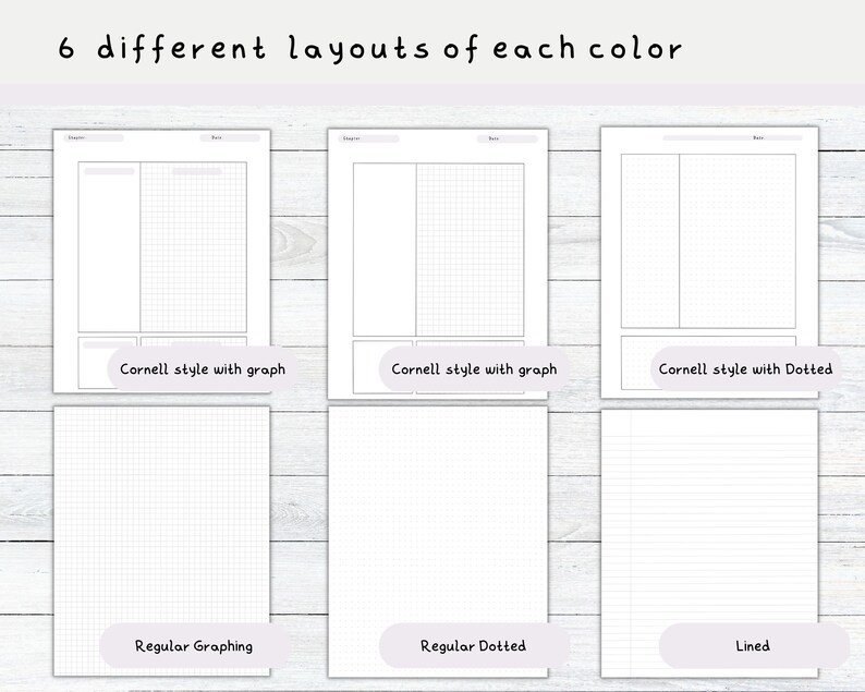 Digital Note Template Pastel Cornell Notes Student Note - Etsy