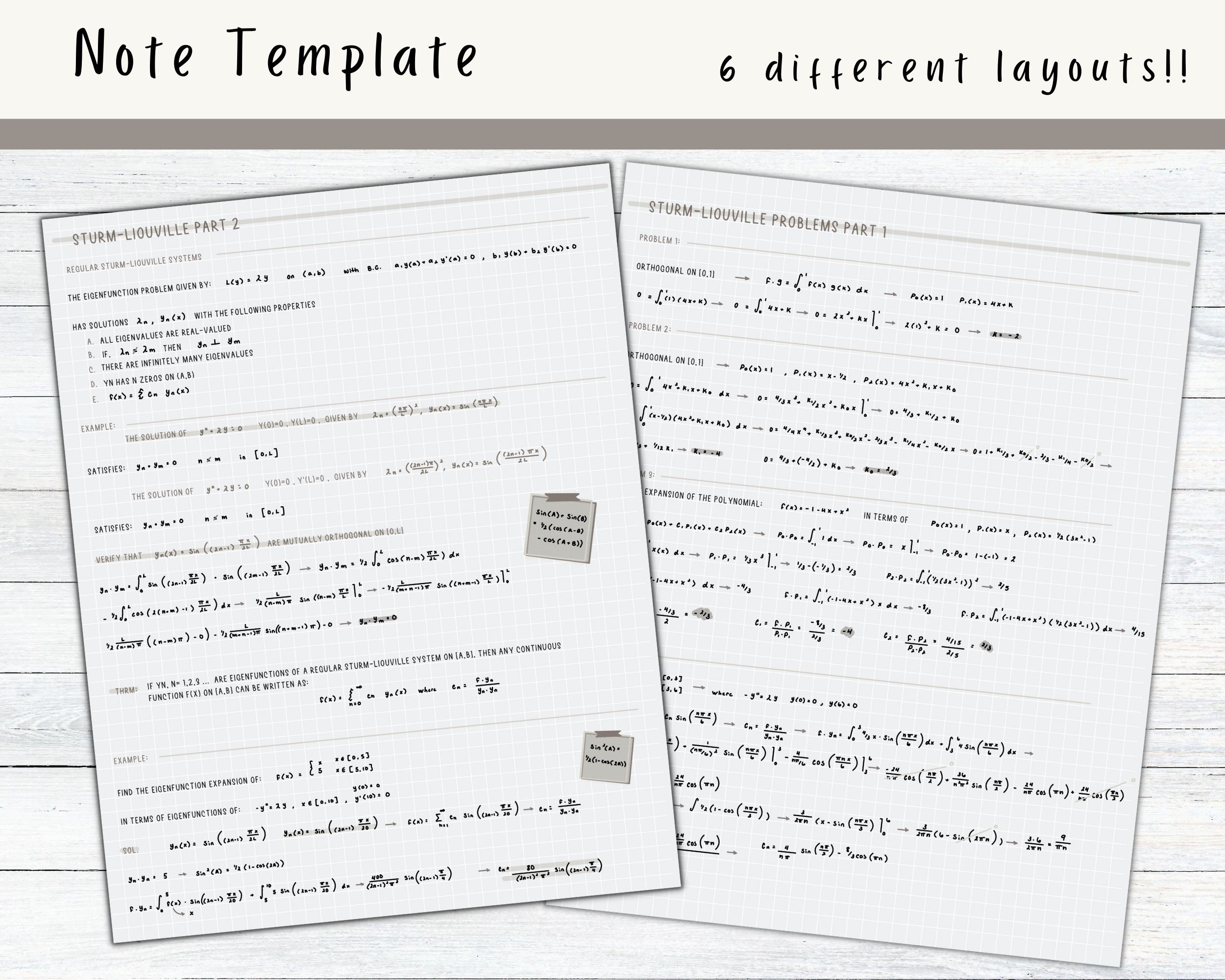 Digital Note Template Bundle, Pastel Cornell Notes, Student Note Taking ...