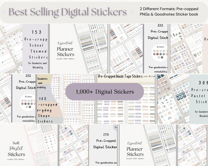 Best Seller Digital Note Templates Planner Bundle Stickers Covers for ...