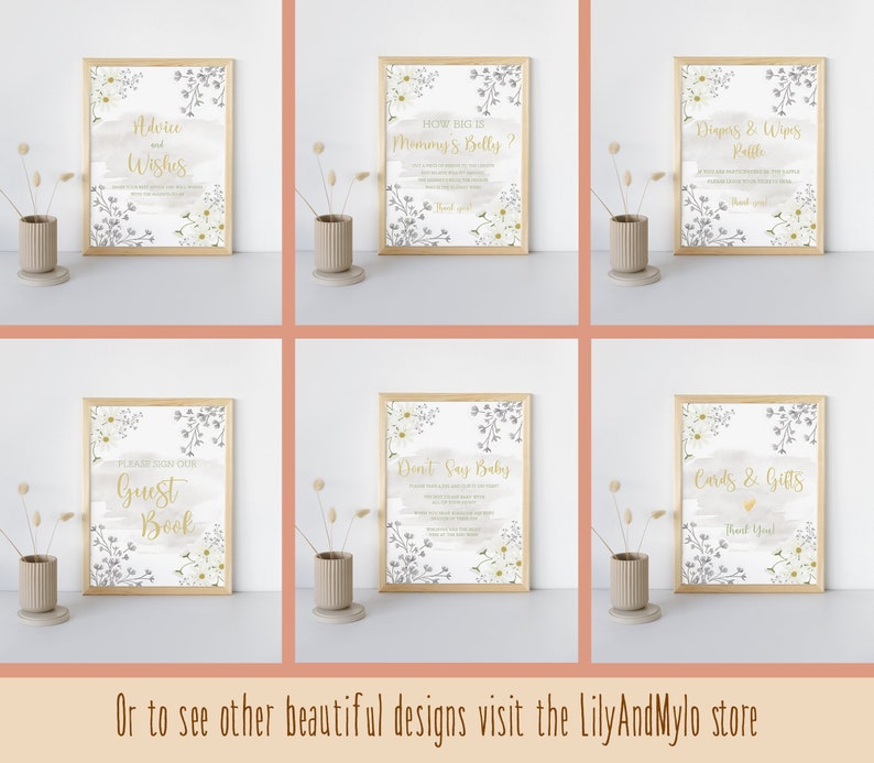 Baby Shower Printable Sign - Advice and Wishes | Garden Advice to ...