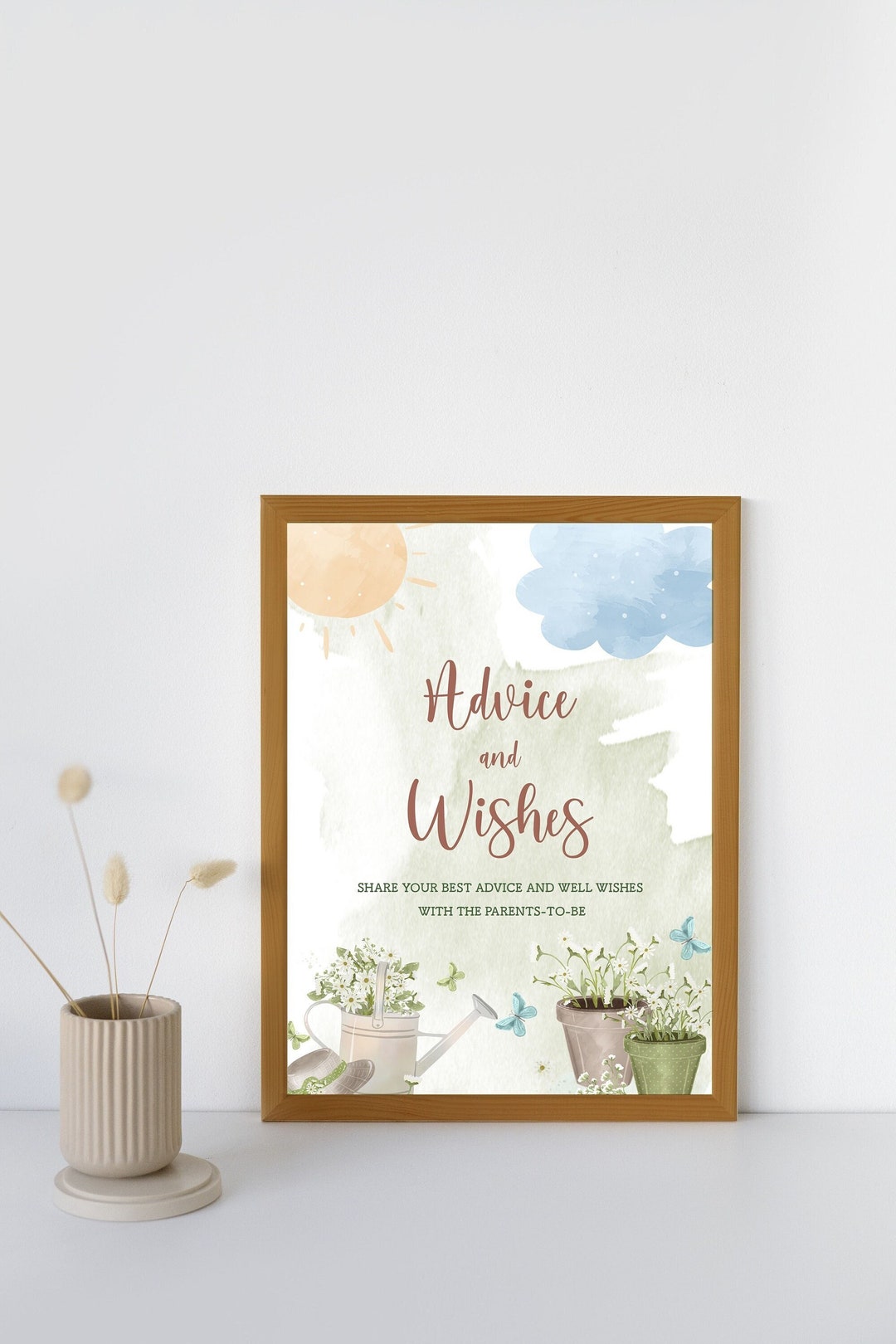 Baby Shower Printable Sign - Advice and Wishes | Garden Advice to ...