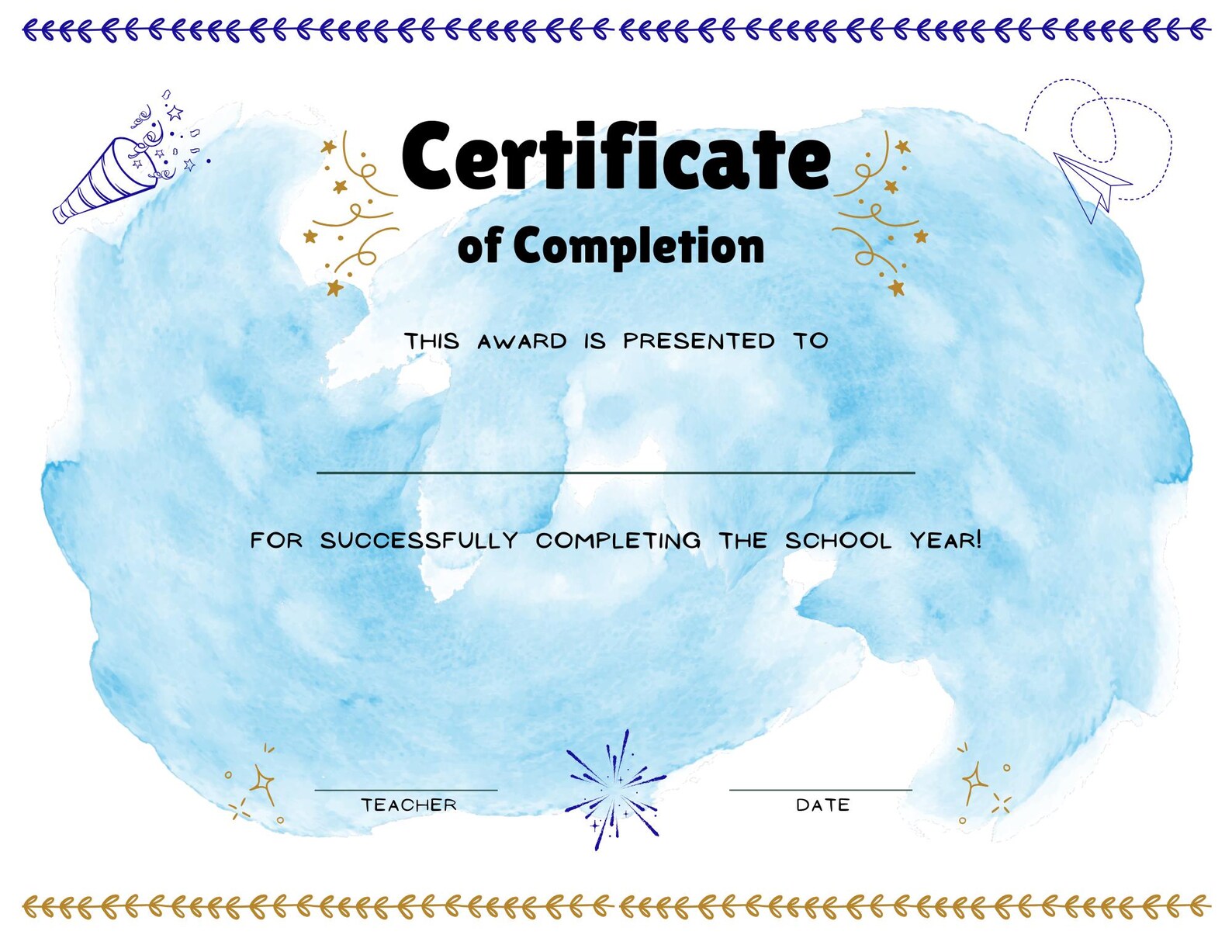 Certificate of Completion, Congrats, Achievement Award - Etsy